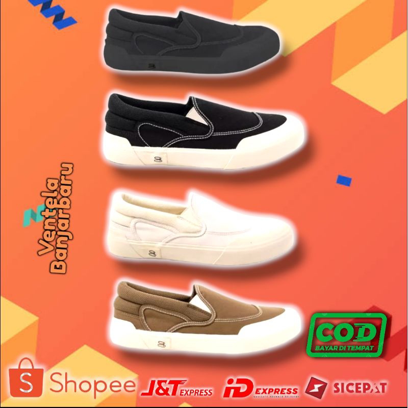 Jual Patrobas Cloud Slip On Black White, Beige, Olive Original | Shopee ...