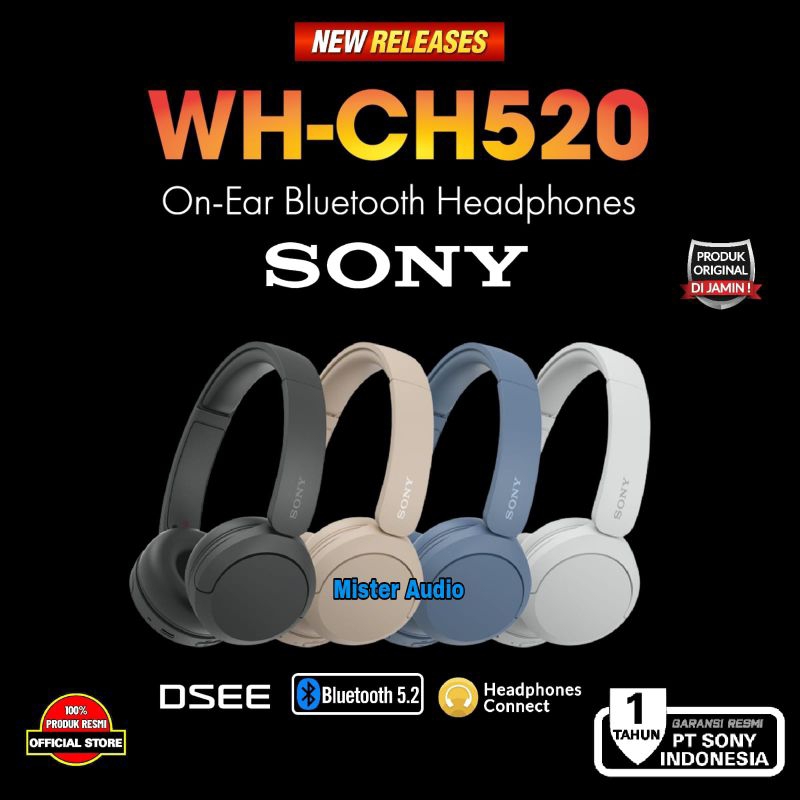 Jual Sony WH CH520 / WH CH 520 Successor WH CH510 Wireless On-Ear ...