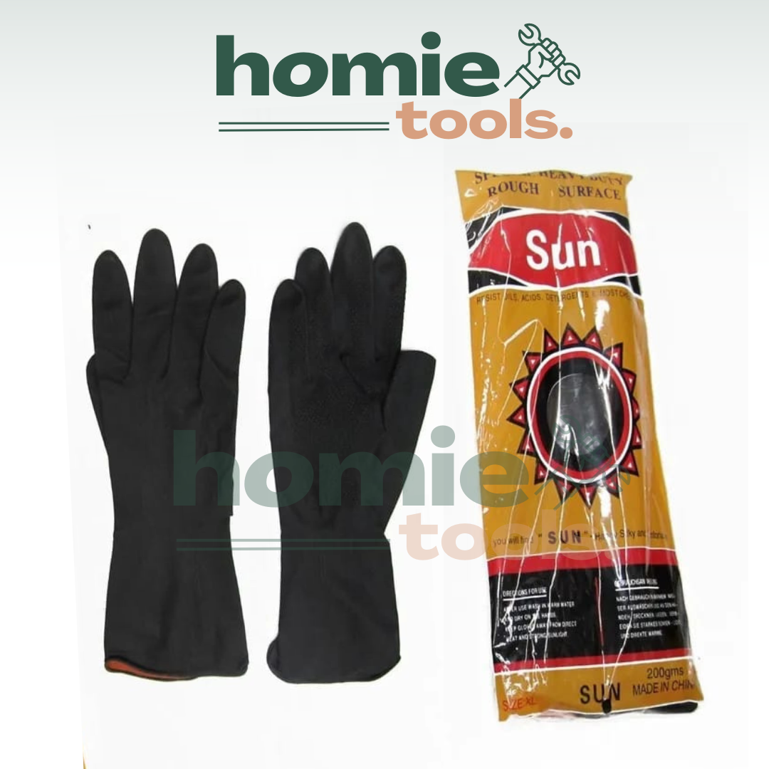 Jual Sarung Tangan Karet Lateks / Latex Hitam Merk Sun Original Tahan ...