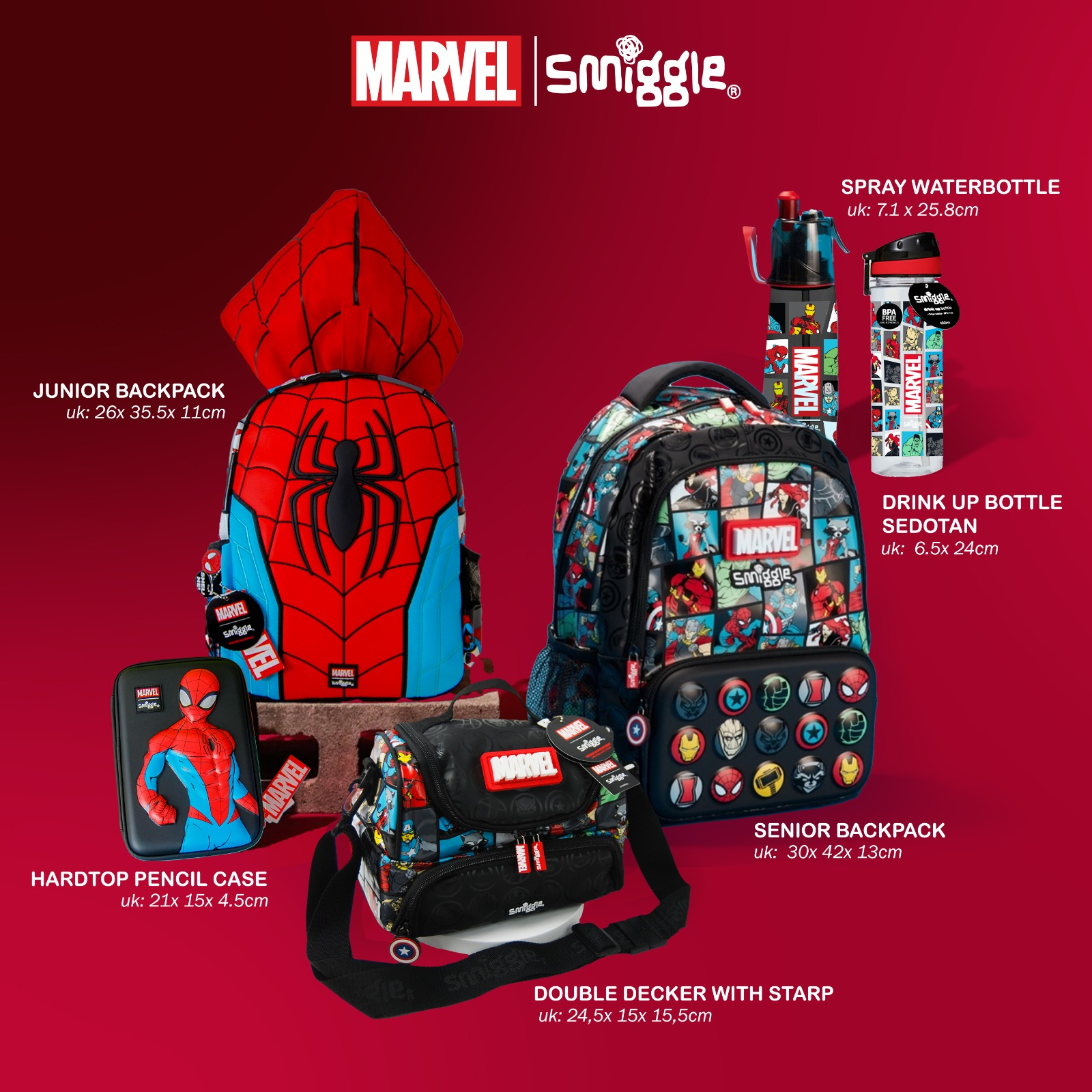 Jual SMIGGLE X MARVEL SERIES BAGS/HARDTOP PC/ BOTOL AIR | Shopee Indonesia