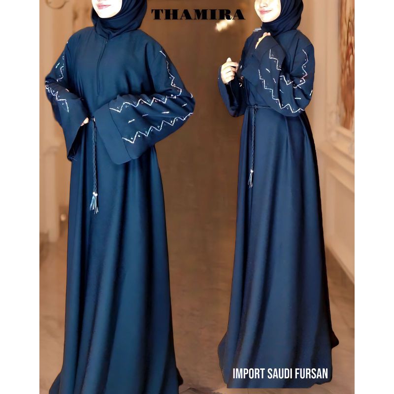 Jual ABAYA THAMIRA ORI FURSAN MOTIF PAYET SIMPLE DI LENGAN ALKHATIB ...