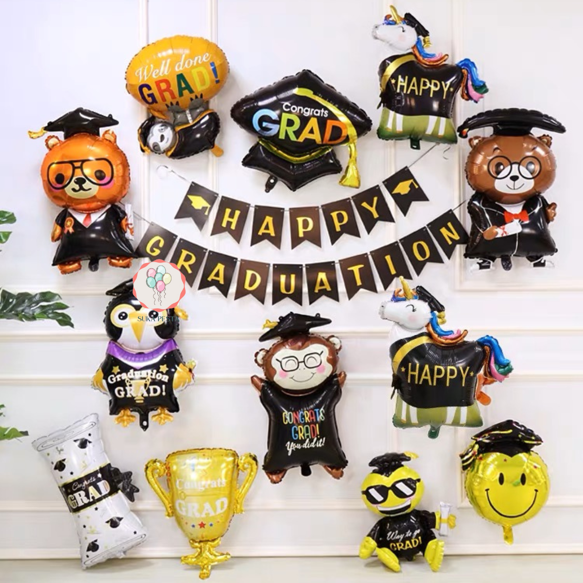 Jual Balon Foil Wisuda Jumbo / Balon Graduation / Balon Toga / Balon ...