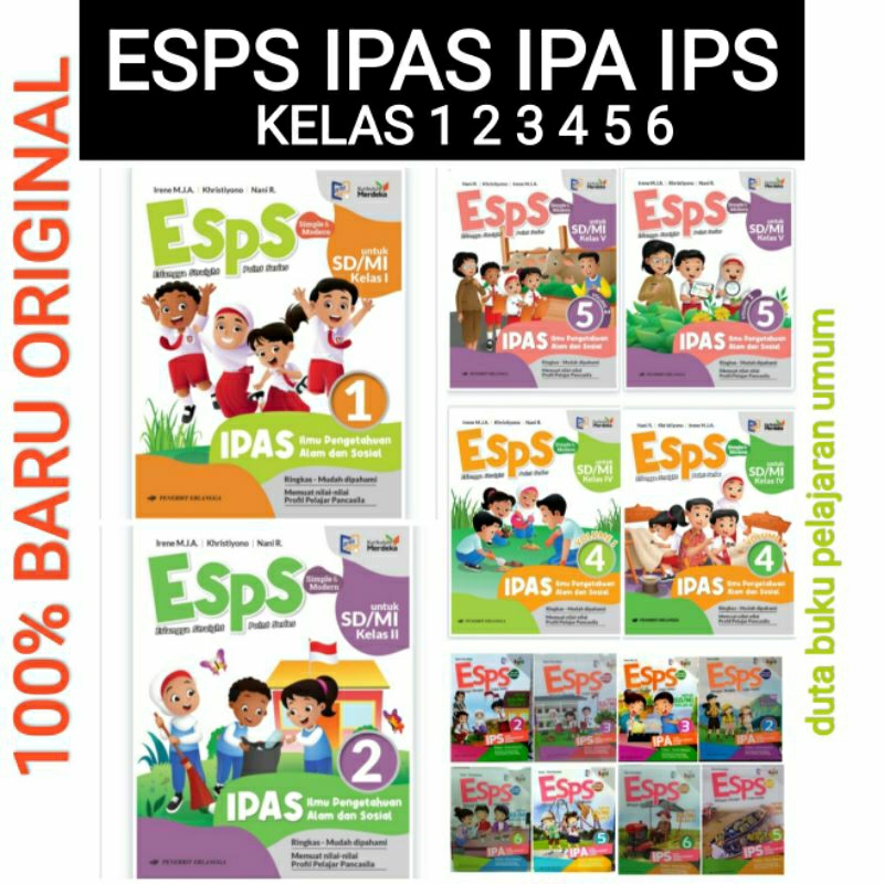 Jual Buku Esps - IPAS SD kelas 6, 5, kls 4 1 2 3 Penerbit Erlangga Kurikulum merdeka | Shopee ...