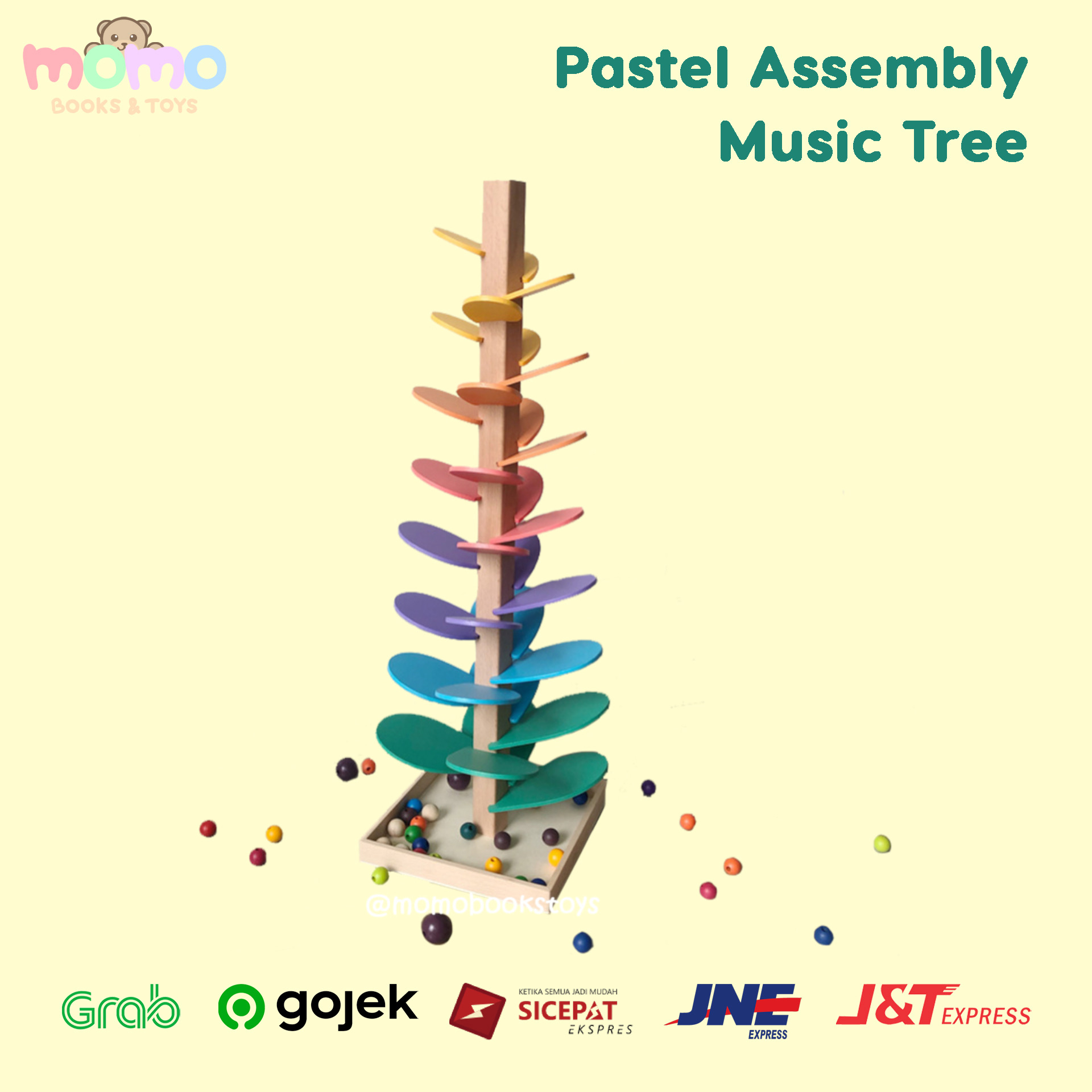 Jual [MOMO] Marble Sounding Music Tree | Mainan Musik Anak Bola Kayu ...