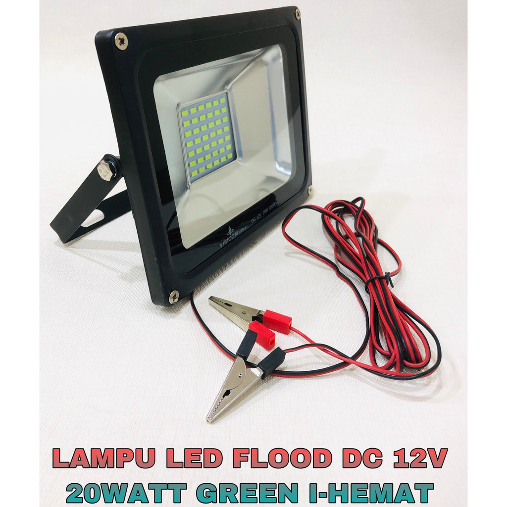 Jual lampu sorot tembak / Lampu LED Flood light DC 12V 20 Watt Green ...