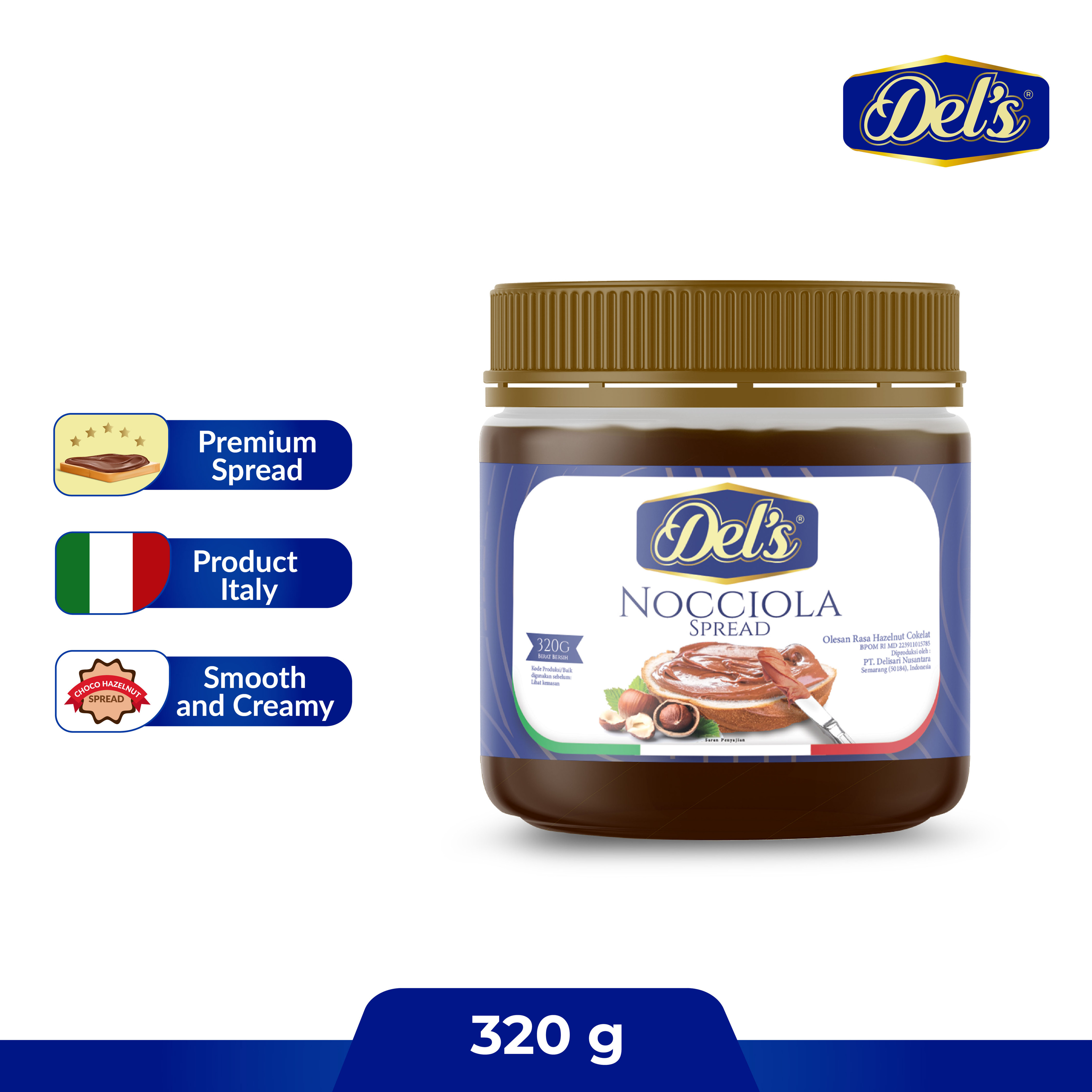 Jual Del's - Nocciola Chocolate Hazelnut Spread / Selai Hazelnut ...