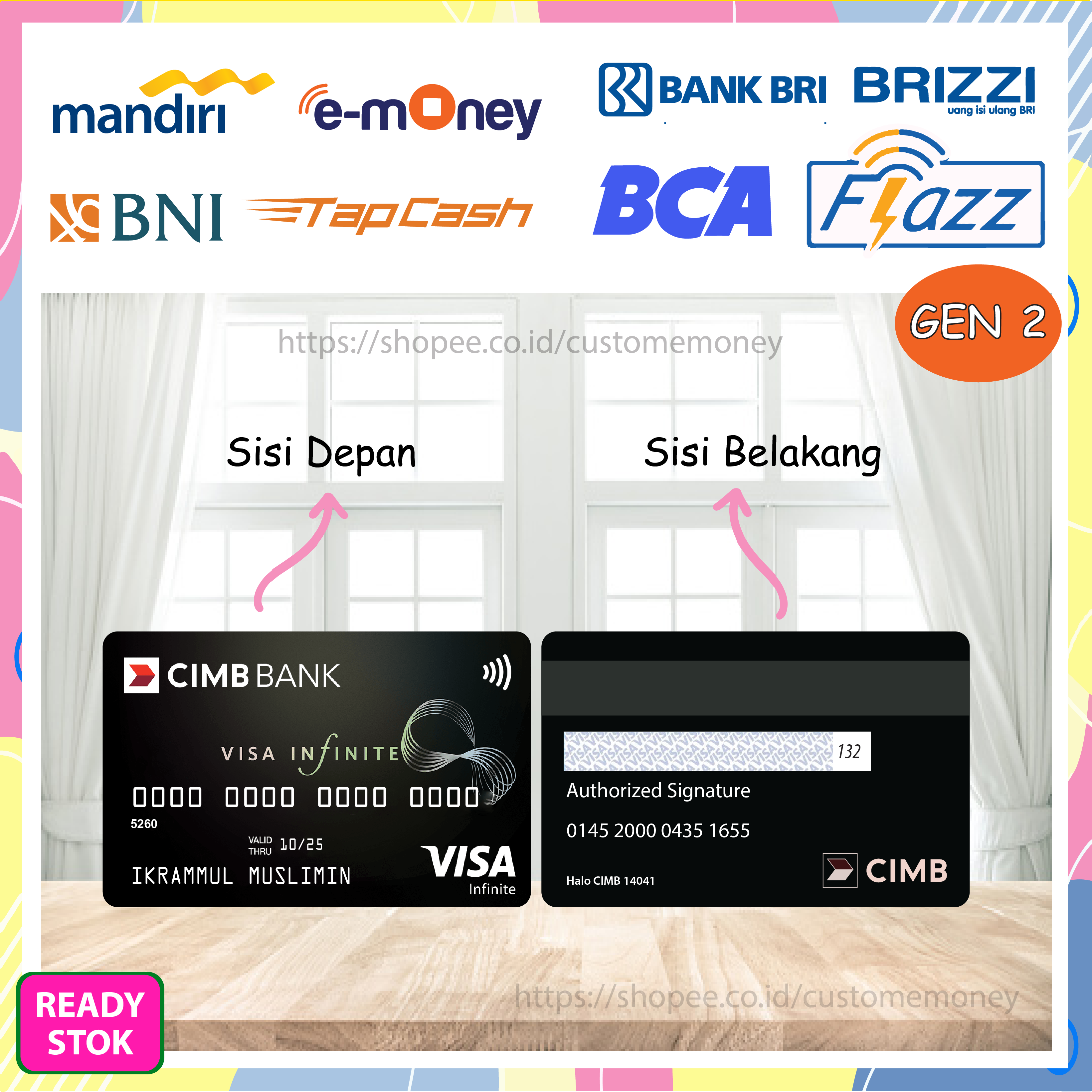 Jual KARTU EMONEY DESIGN KARTU CIMB BANK BLACK ETOLL E-MONEY MANDIRI ...