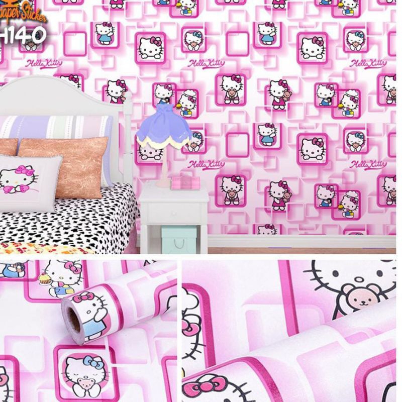 Jual Wallpaper Dinding Hello Kitty Stiker Dinding Hello Kitty Wallpaper Hello Kitty Walpaper ...