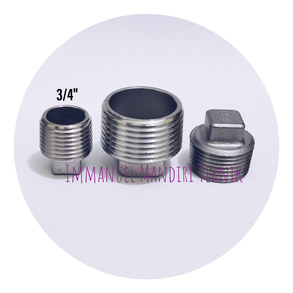 Jual Plug stainless 3/4 / Tutup stainless / Dop drat luar 3/4 ss304 ...