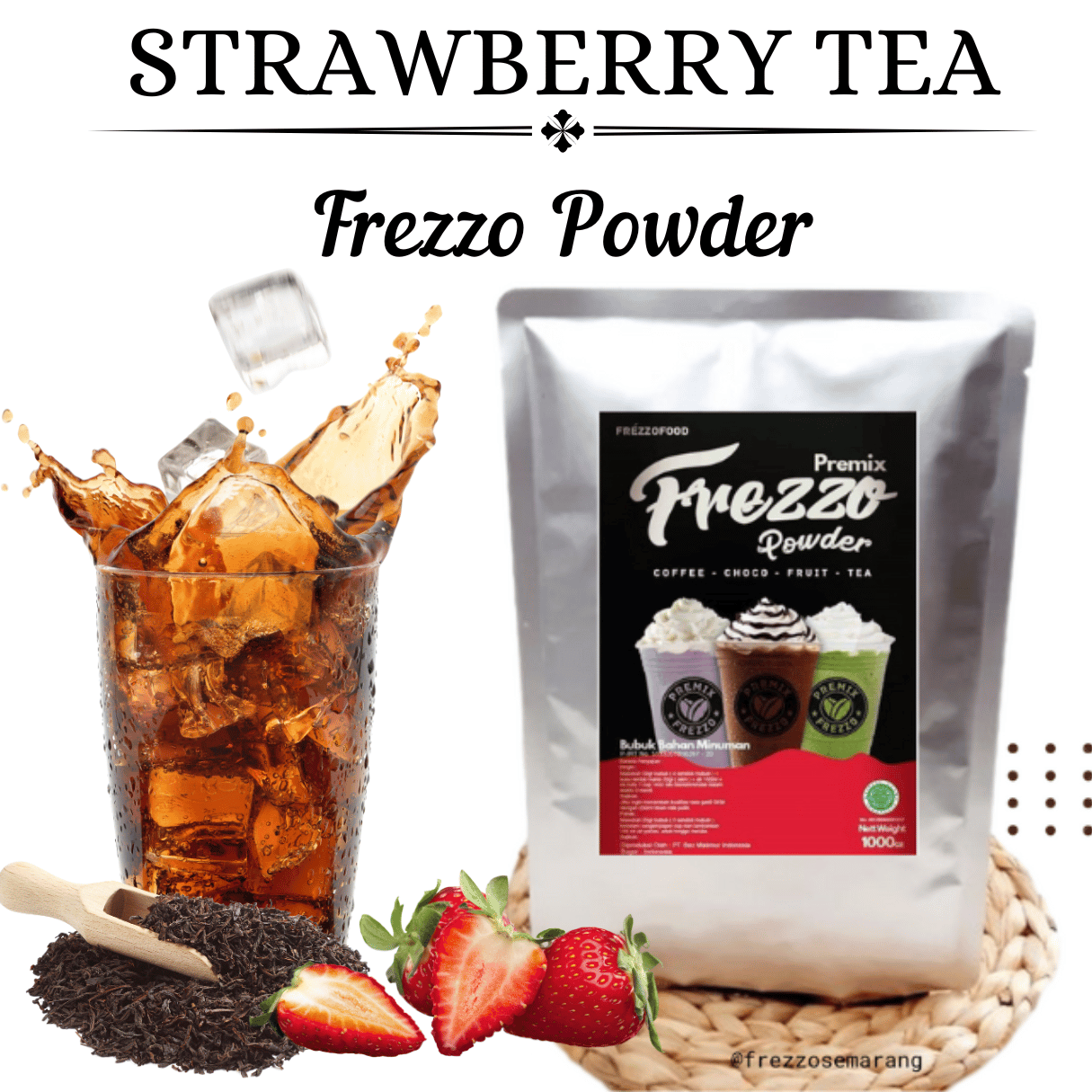 Jual 1 KG FREZZO POWDER RASA STRAWBERRY TEA | ES TEH | | BUBUK MINUMAN ...