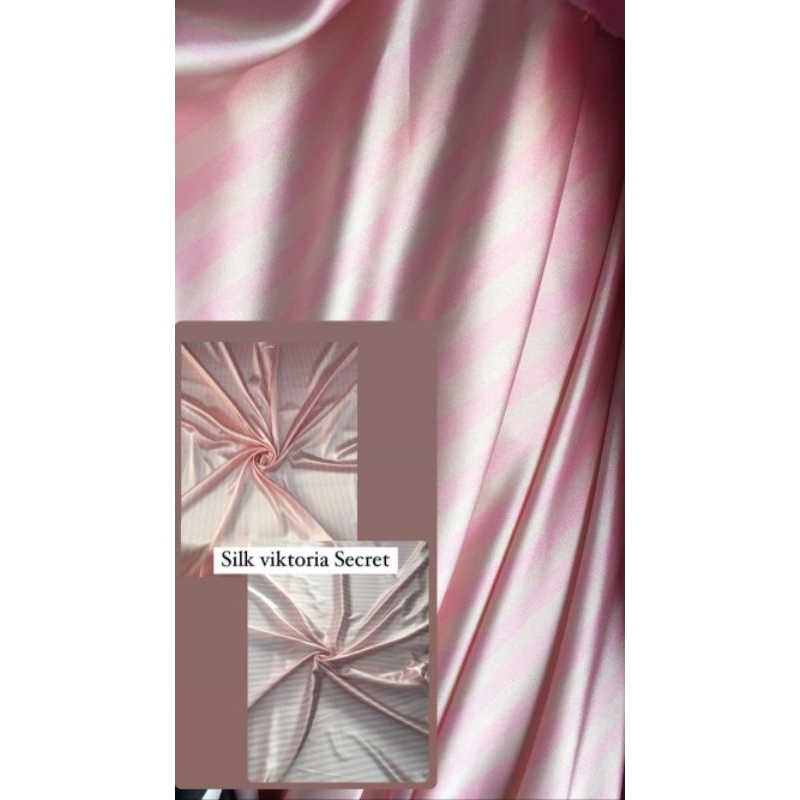 Jual bahan kain babysilk premium victoria secret motif salur dan polkadot | Shopee Indonesia