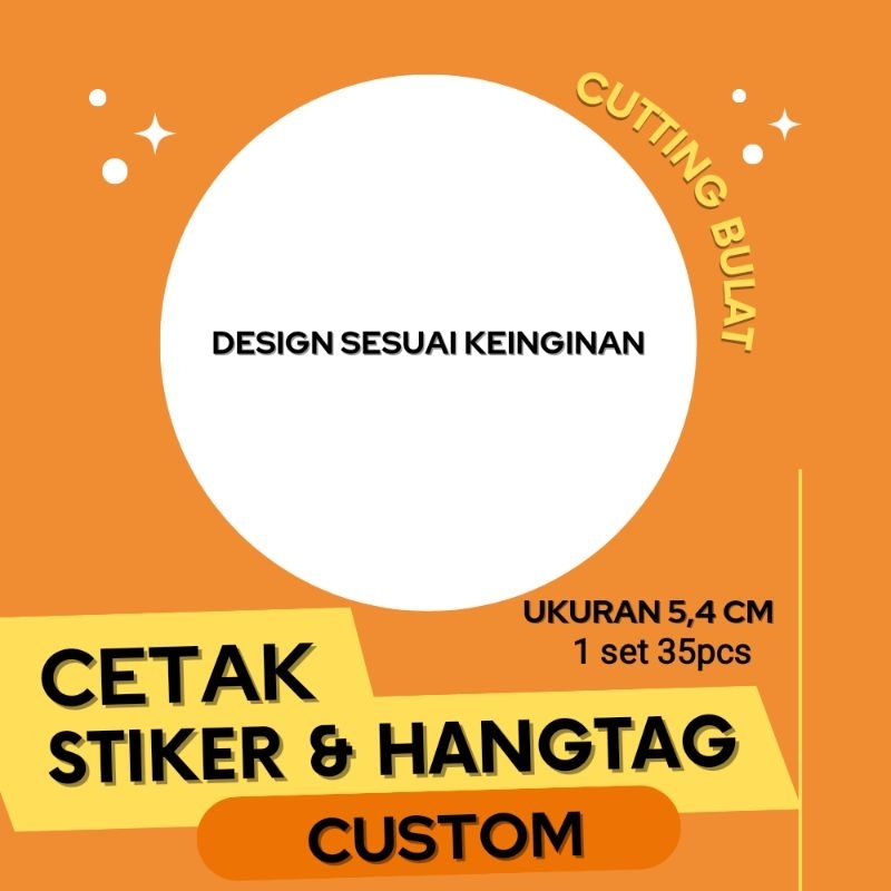 Jual Cetak Stiker / Kartu / hangtag Label Bulat Custom Design Sticker ...