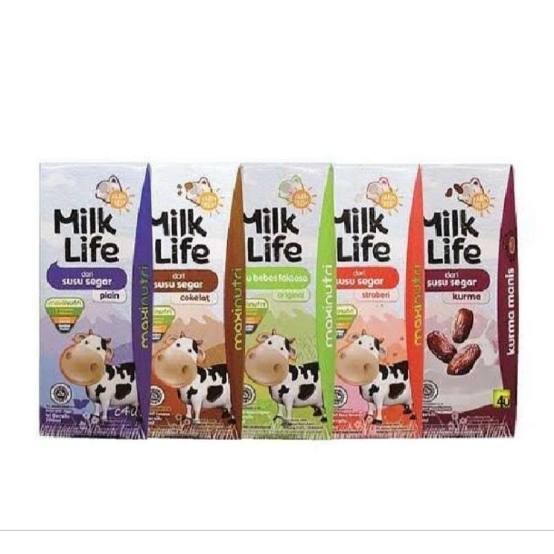 Jual Susu UHT MILK LIFE 200ml 24pcs Susu Segar UHT Milk Life Susu ...