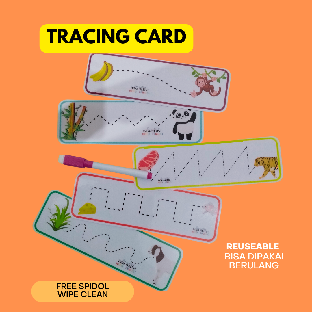 Jual Wipe and Clean Tracing Card / Kartu Belajar Menulis untuk PAUD TK ...