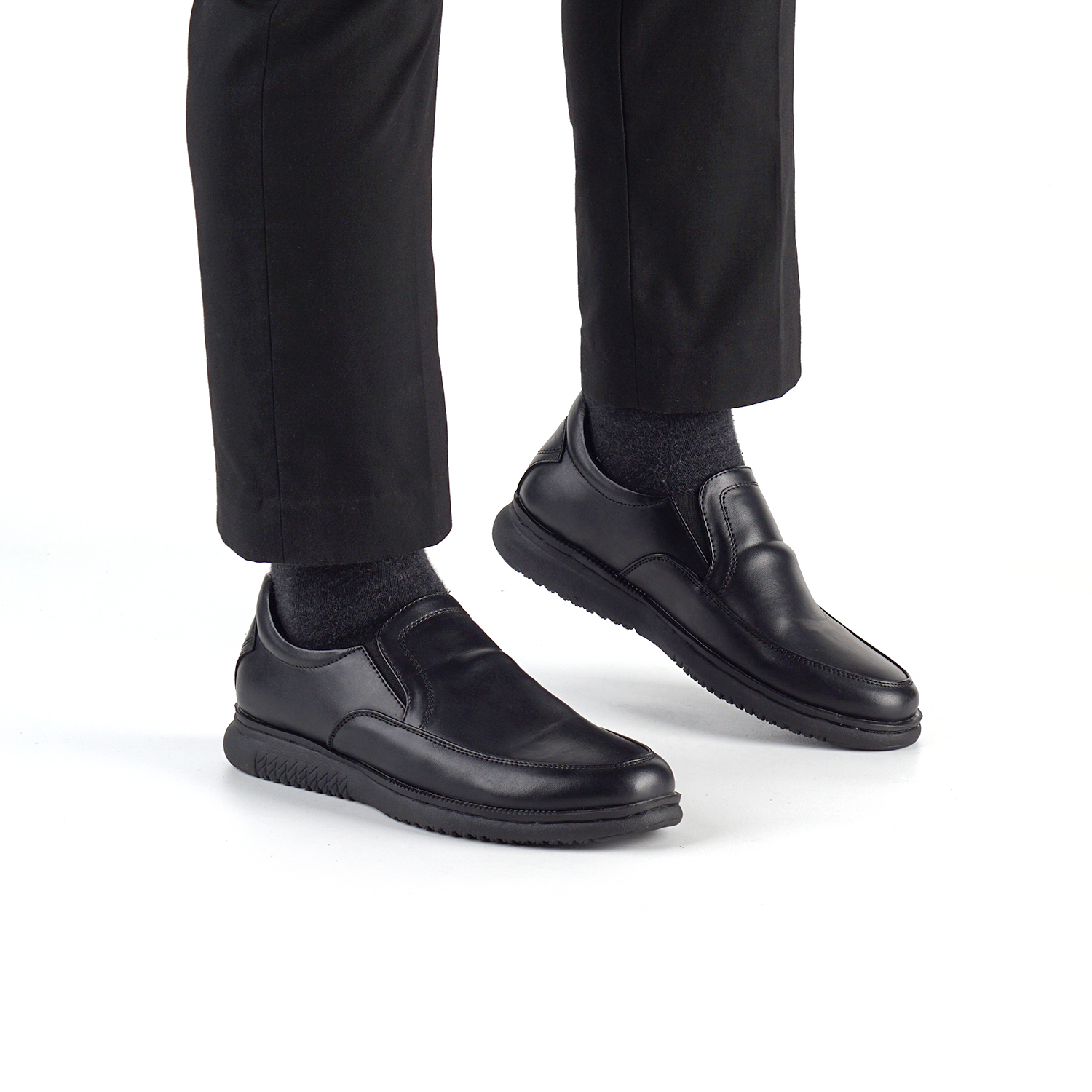 Jual JYF - Elite Black Sepatu Slip On Pantofel Formal Pria Kulit Kerja ...