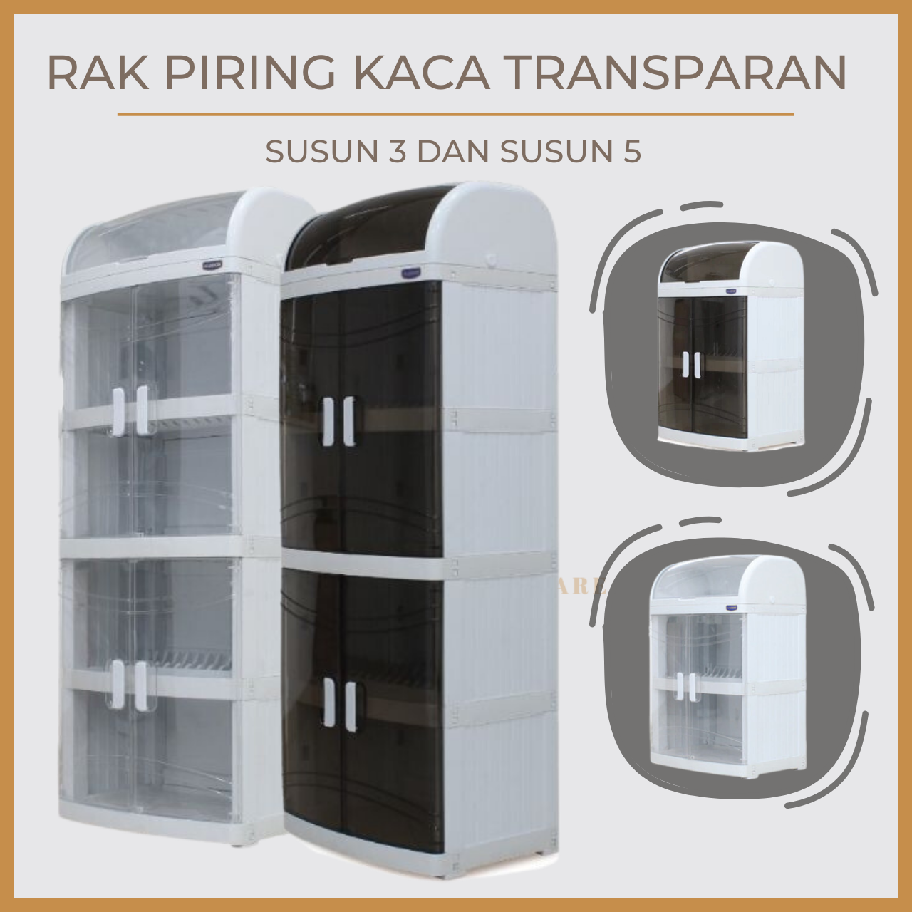 Jual LEMARI / RAK PIRING SUSUN MODERN TRANSPARAN BENING TUDUNG SAJI ...
