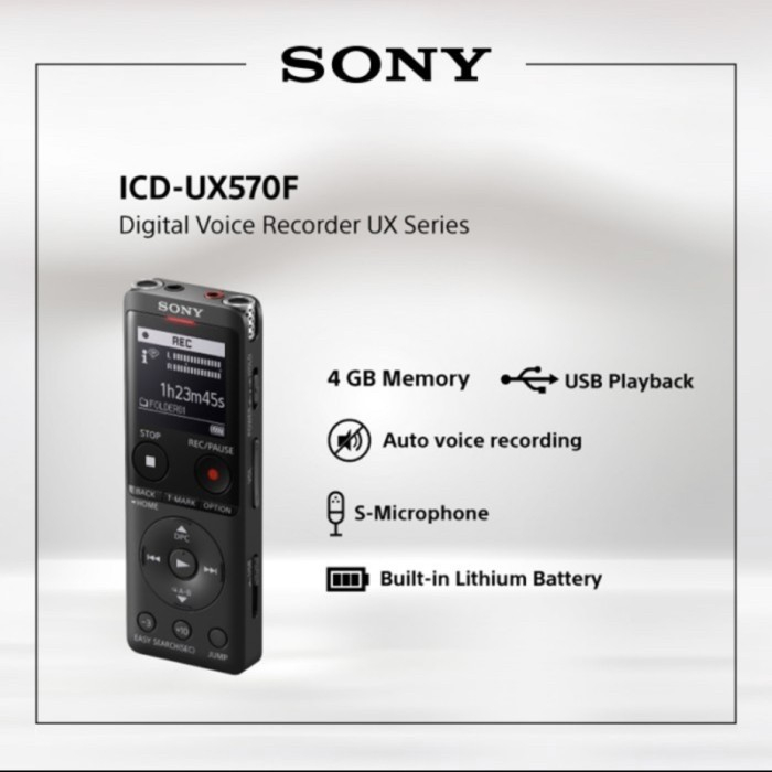 Jual Sony ICD-UX570F Voice Recorder Perekam Suara Digital ICD UX570F ...