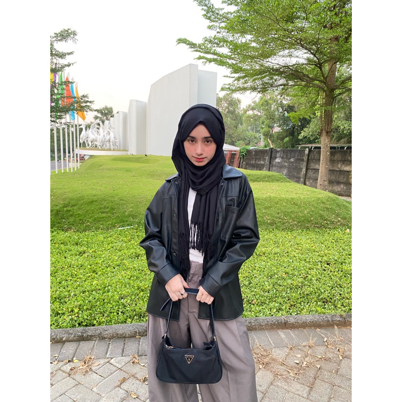 Jual Jaket Leather Salwaliya Oversize | Shopee Indonesia