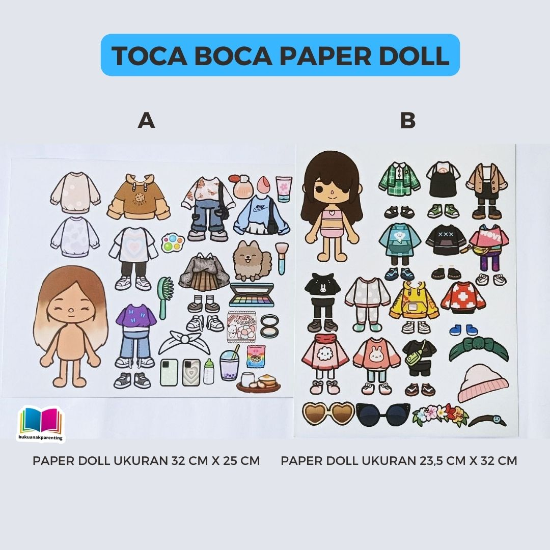 Jual Mainan Edukasi anak Toca Boca Paper Doll tempel dan gunting ...