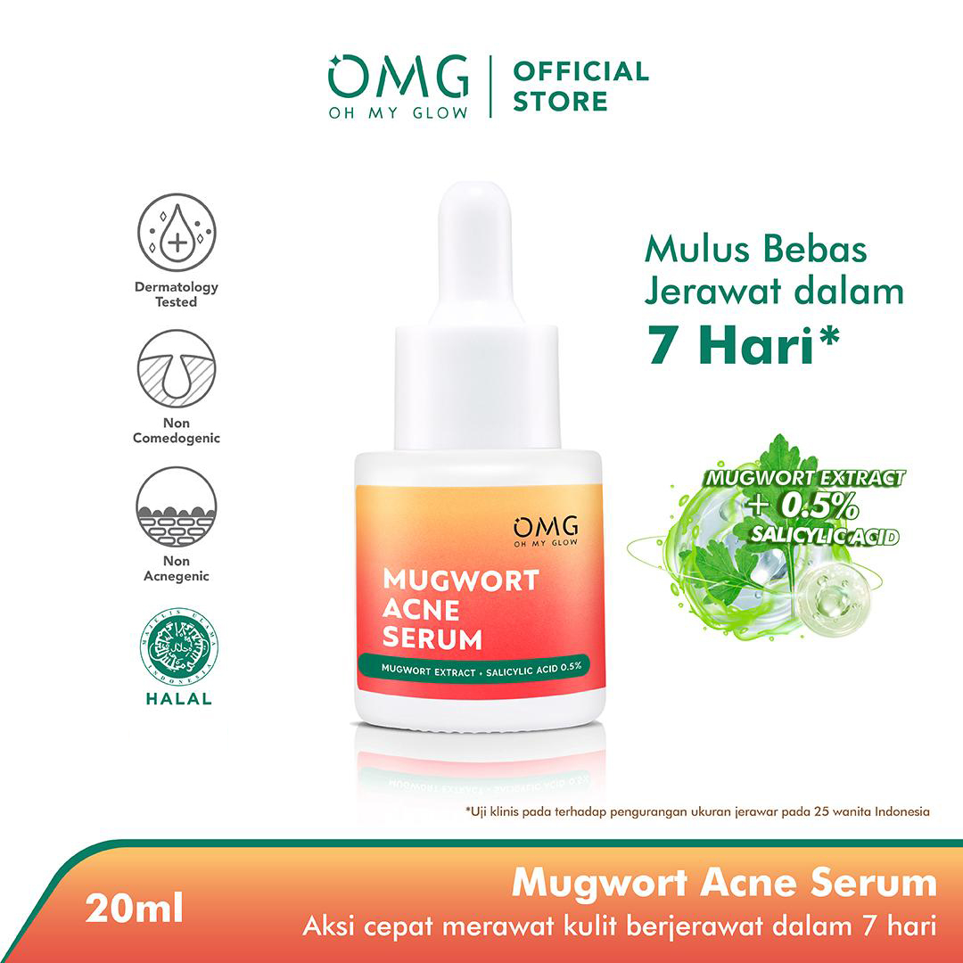 Jual OMG OH MY GLOW Mugwort Acne Serum 20 ml - Serum Perawatan Kulit Berjerawat | Shopee Indonesia