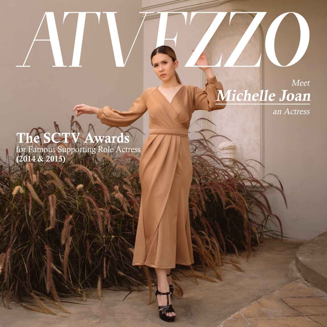Jual ATVEZZO X Michelle Joan Lila Wrap Dress Doct Brown Scuba Premium V ...