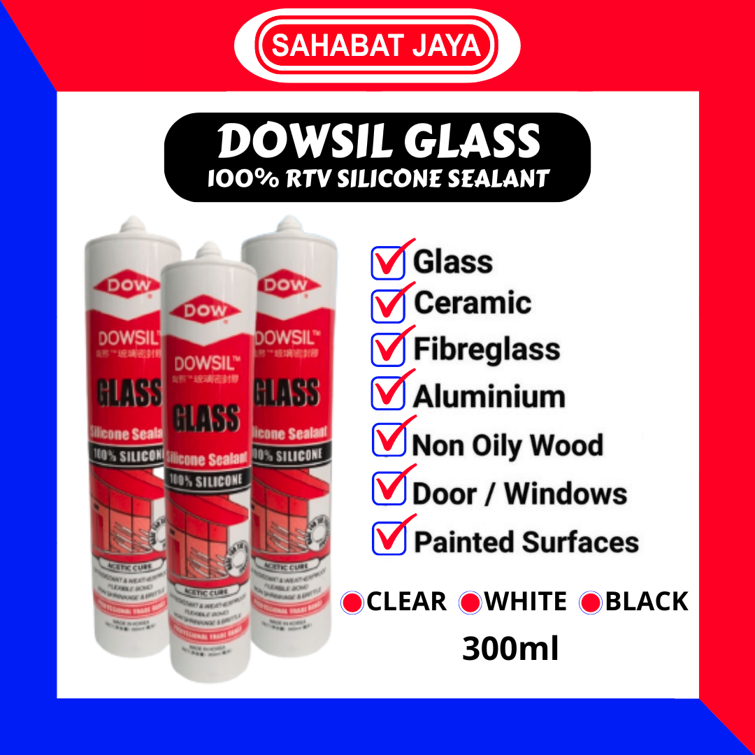 Jual LEM SILICONE GLASS / SILIKON KACA (ASAM) SEALANT E-SEALANT KLEBERMANN DOWSIL GP | Shopee ...