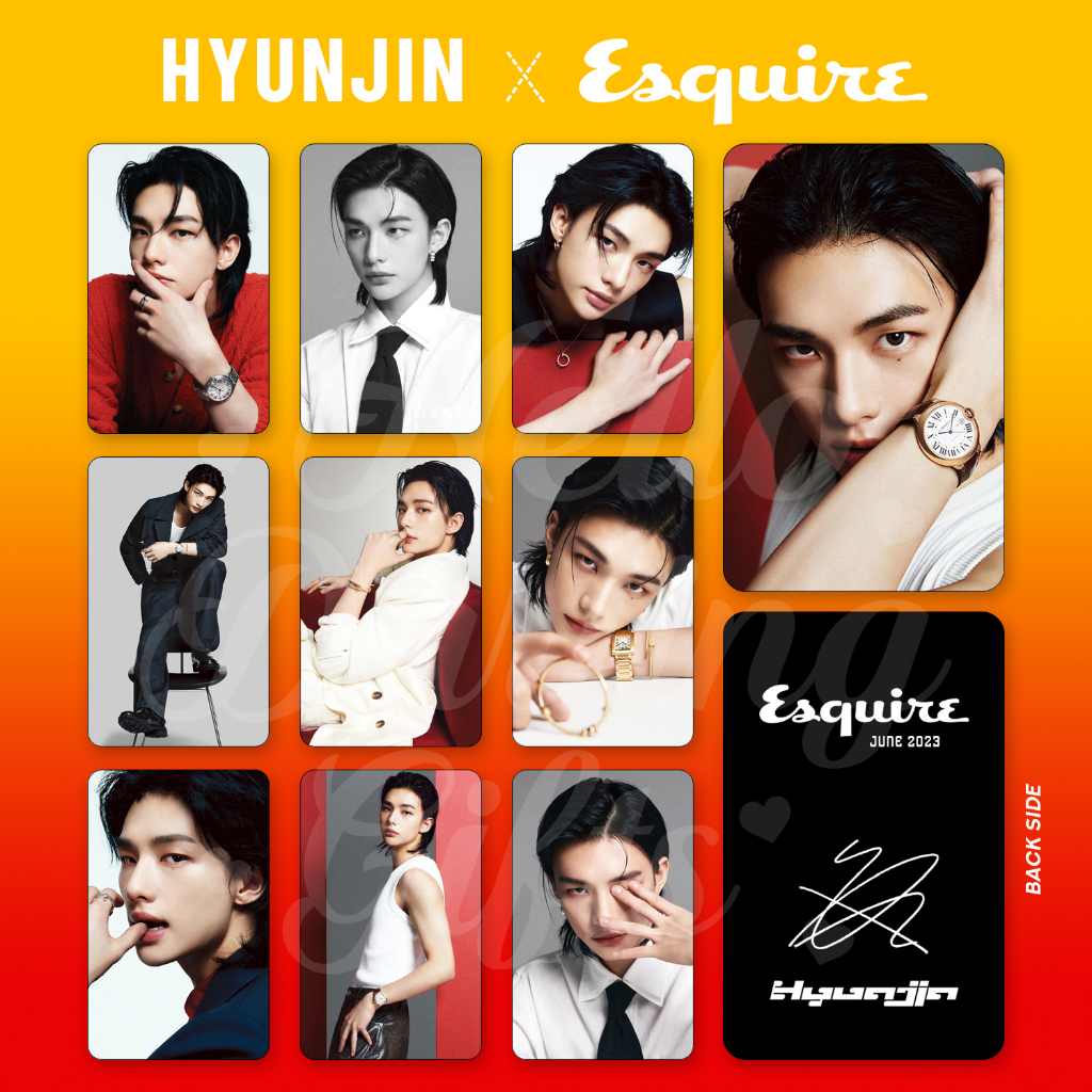 Jual 10 Stray Kids Hyunjin Esquire 2023 Photocard. Unofficial. Fan Made. | Shopee Indonesia