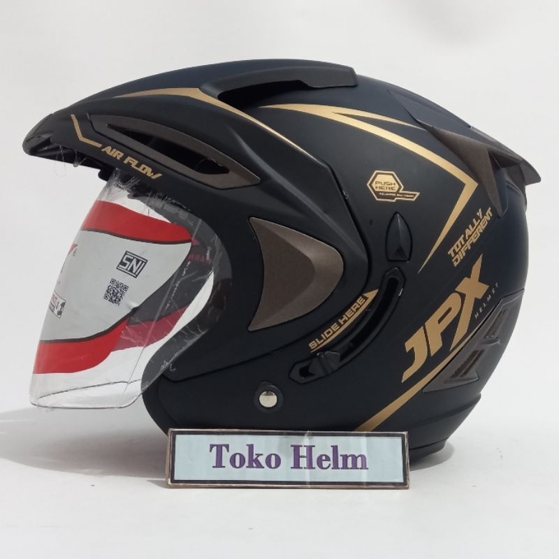 Jual helm JPX half face SUPREME 2 visor polos double visor | Shopee ...
