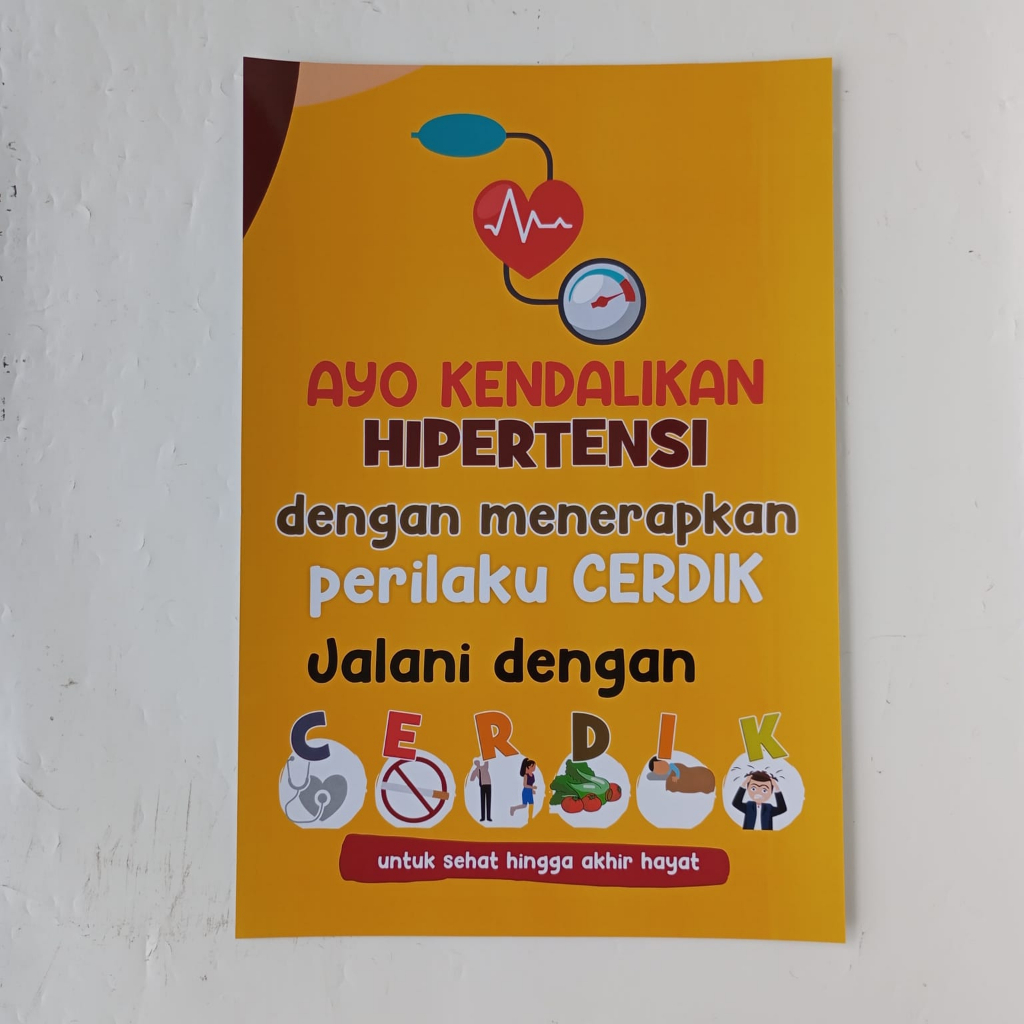Jual Poster Edukasi Kendalikan Hipertensi Dengan Perilaku CERDIK ...