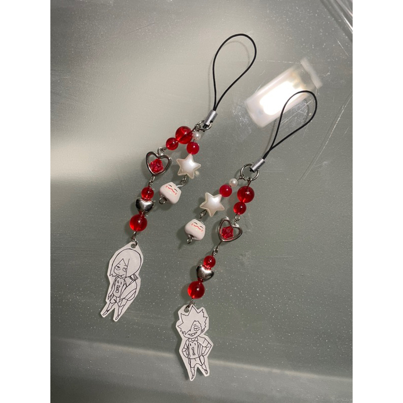 Jual haikyuu nekoma kuroo & kenma phone charm | phone strap | keychain ...