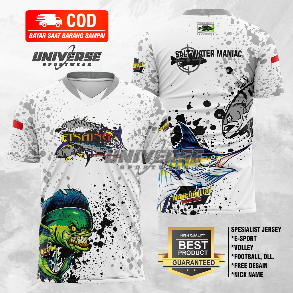 Jual Jersey baju memancing lengan panjang custom salt water maniac ...