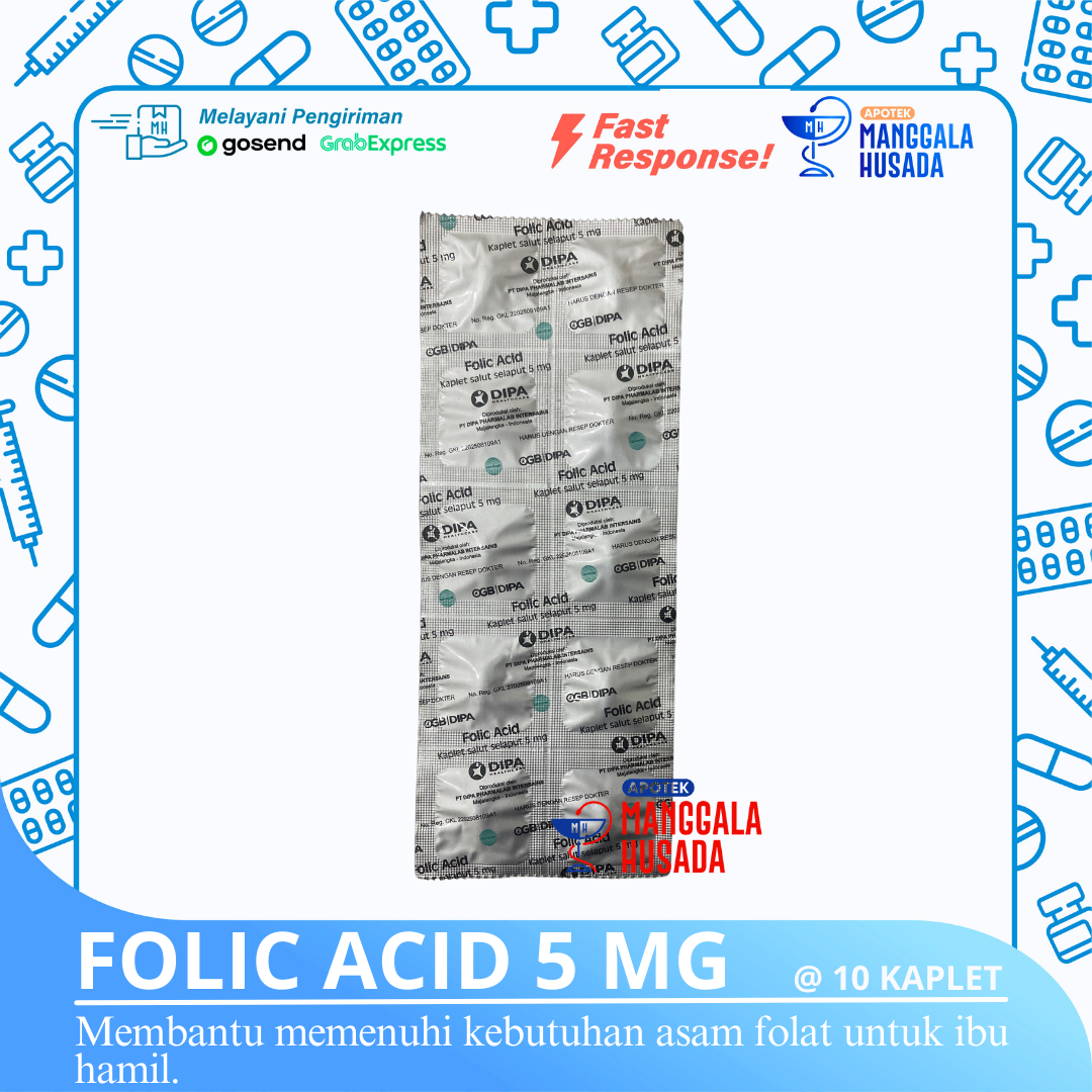 Jual FOLIC ACID / ASAM FOLAT 5 MG PER STRIP @ 10 KAPLET | Shopee Indonesia