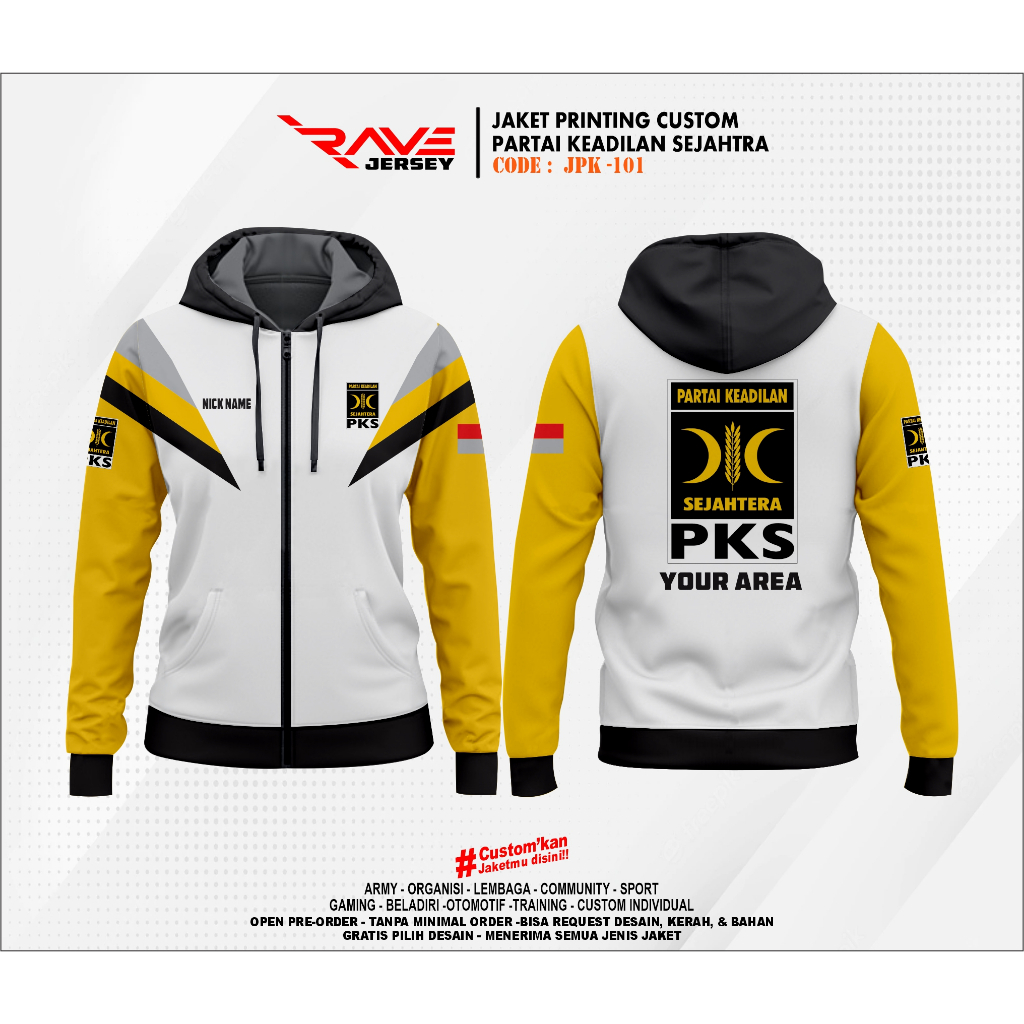 Jual JAKET PARTAI PKS FULL PRINTING SUBLIM CUSTOM (DESAIN SUKA SUKA ...