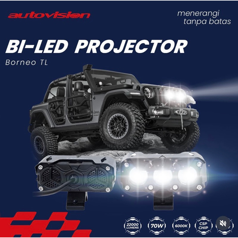 Jual Laser Lampu Sorot Autovision Bi-LED Projector Fog Light Borneo TL (Mata 3). | Shopee Indonesia