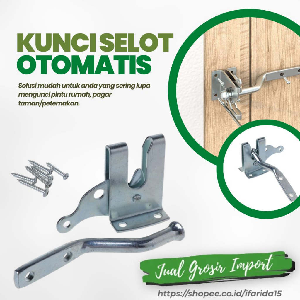 Jual Kunci Selot Pagar Pintu Kandang Otomatis Kunci Sendiri Praktis ...