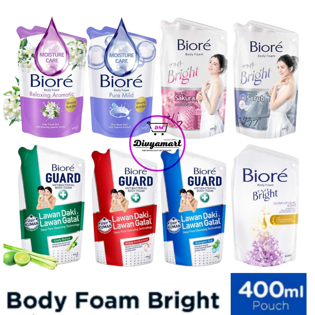 Jual KAO BIORE Body Foam Sabun Mandi Cair Refill 400ml | Shopee Indonesia