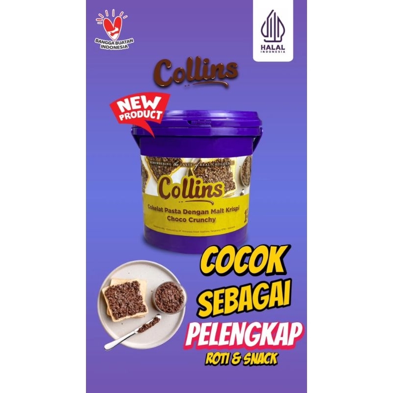 Jual Selai Collins DIP Glaze 1kg Choco Crunchy & All Varian | Shopee ...