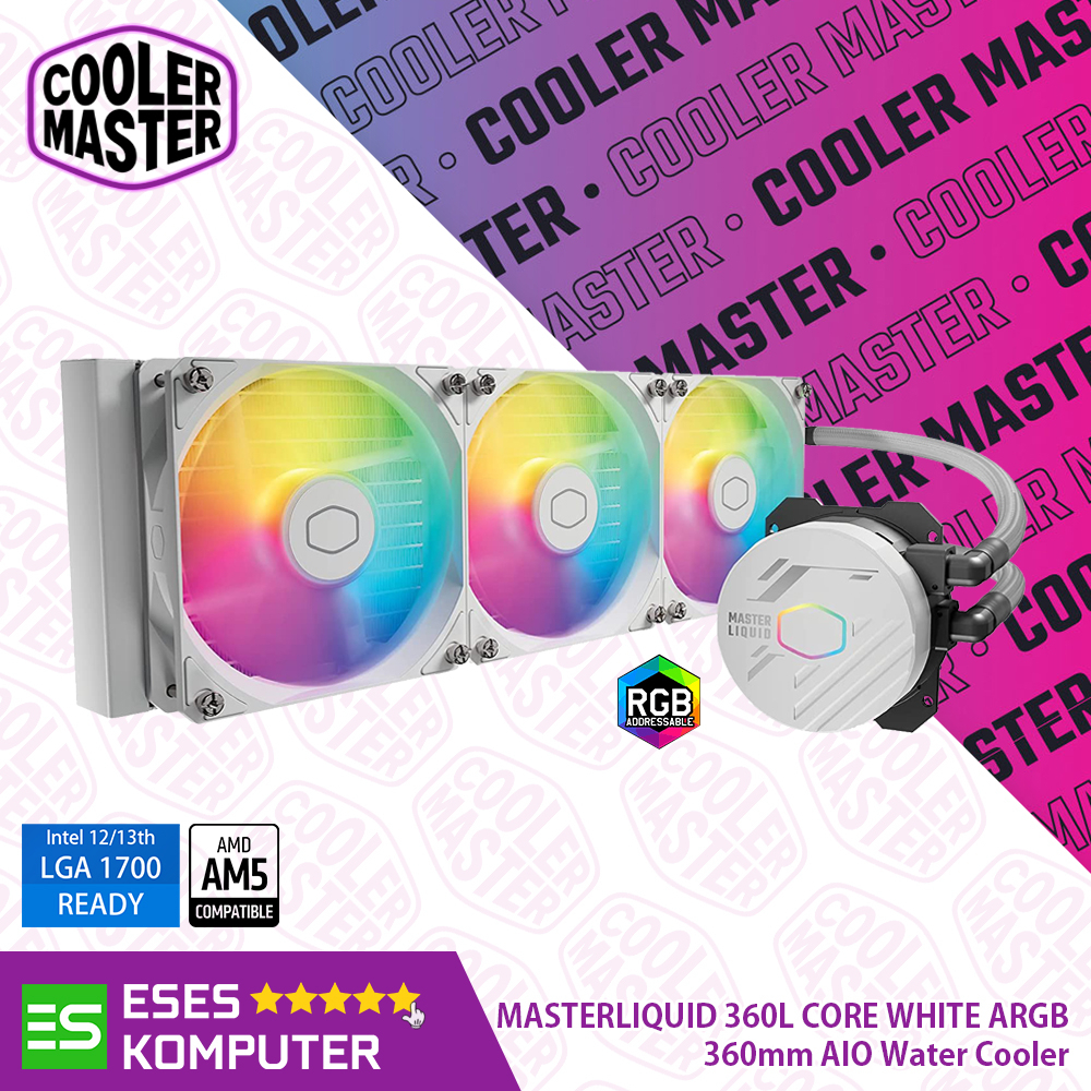 Jual Cooler Master MASTERLIQUID 360L CORE WHITE ARGB | AIO 360mm ...
