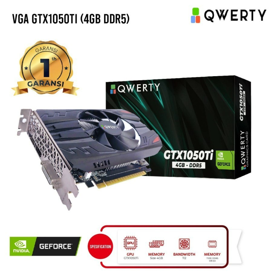 Jual VGA Qwerty GTX 1050 Ti / GEFORCE GTX1050 Ti 4GB DDR5 | Shopee ...