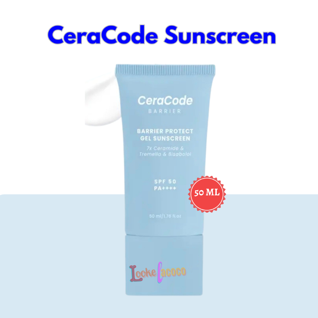 Jual CeraCode Barrier Protect Gel Sunscreen Spectrum SPF 50 PA++++ 7X Ceramide Tremella and ...
