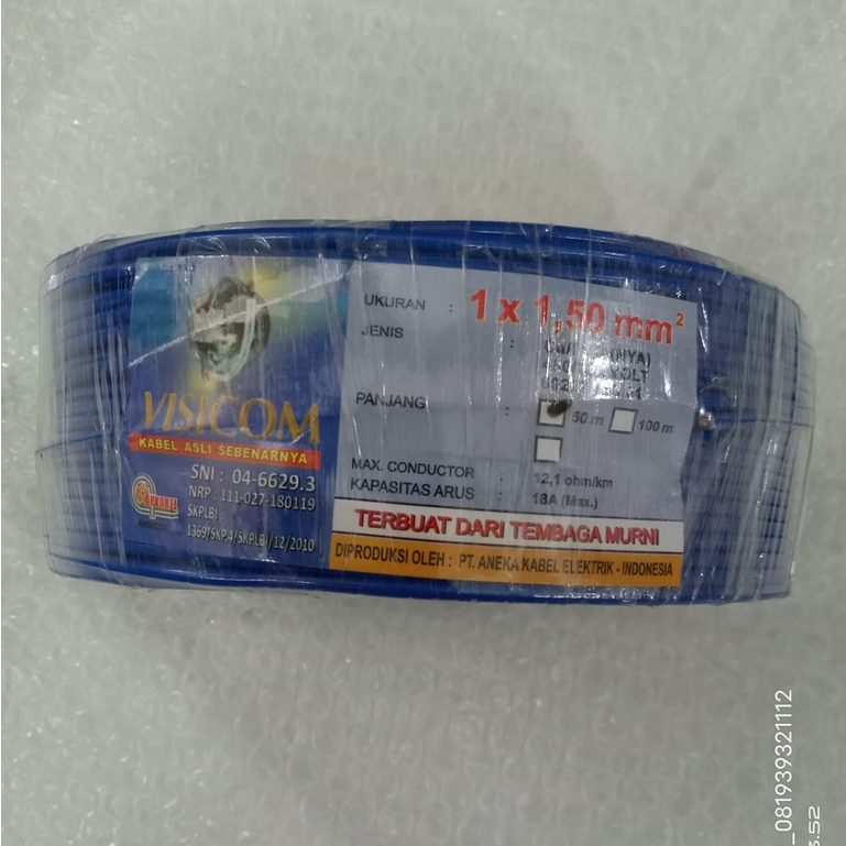 Jual KABEL LISTRIK KABEL ENGKEL NYA 1.5MM VISICOM | Shopee Indonesia
