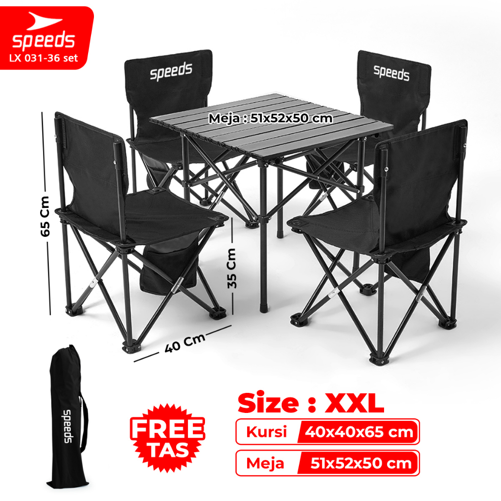 Jual SPEEDS Meja Camping Lipat Set Meja Kursi Lipat Meja Camping Piknik ...