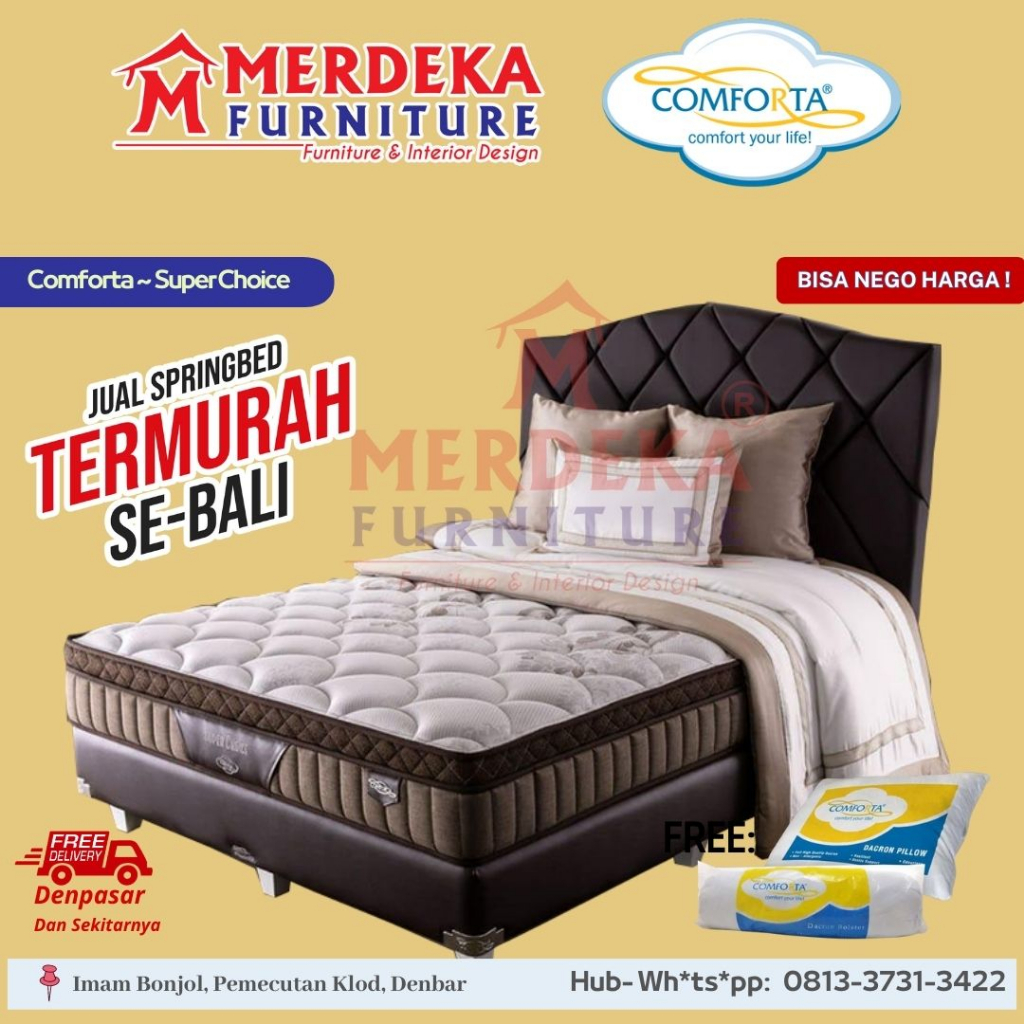 Jual Kasur Comforta Super Choice | Spring Bed 160x200|Free Bantal | | Shopee Indonesia