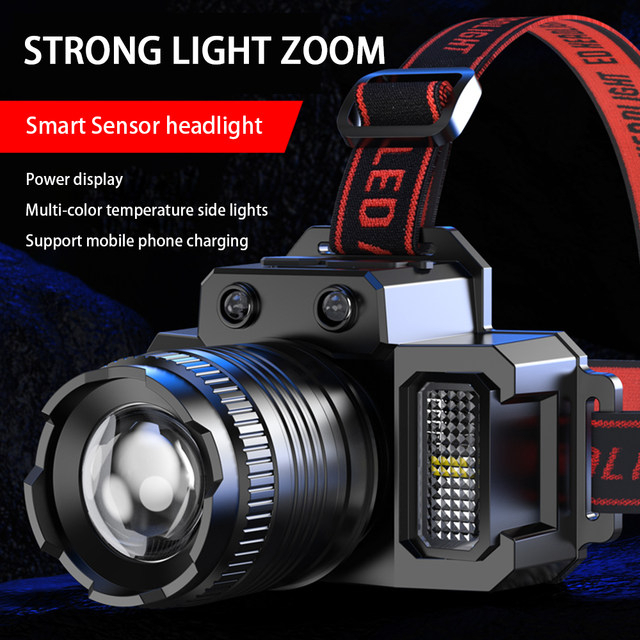Jual Senter Kepala LED Headlamp Zoom P50 5000 Lumens Sensor Gerak Anti Air Senter Kepala Isi ...