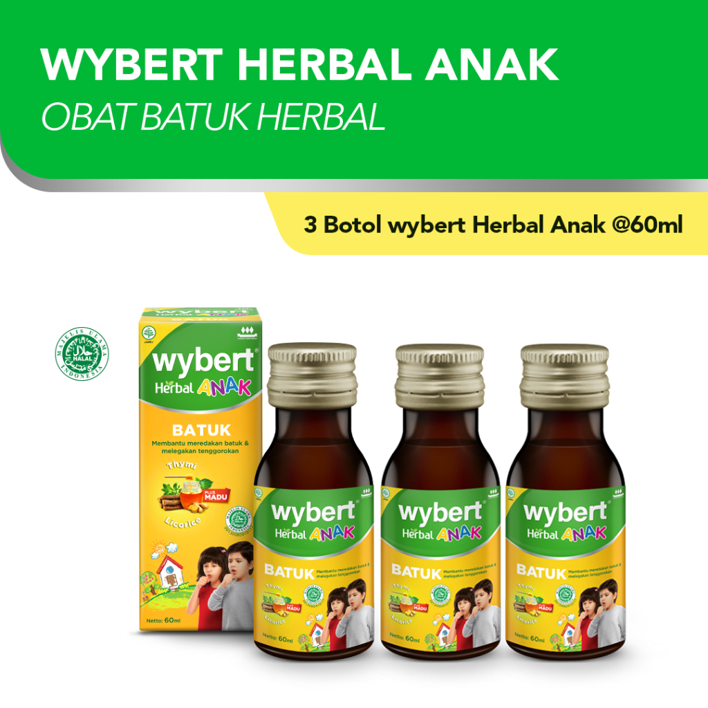 Jual Wybert Herbal Batuk Anak [60ml/3 Botol] - Exp : 01.2027 | Shopee ...