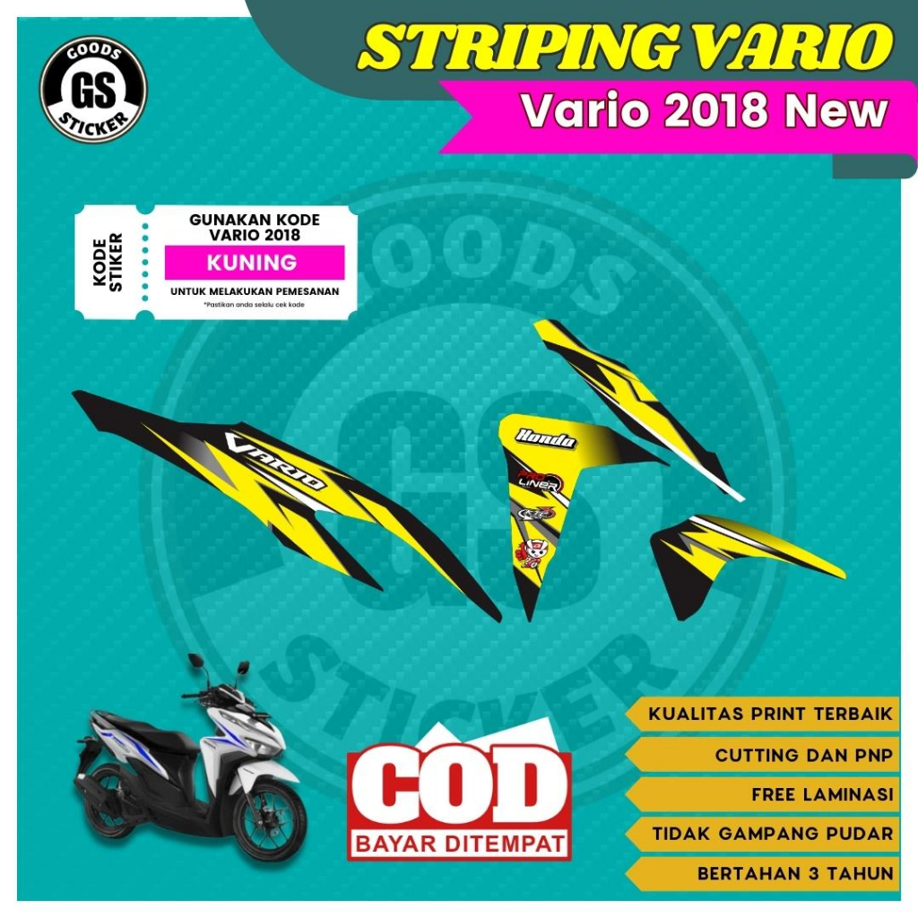 Jual Stiker Striping Vario 150 Tahun 2018 SETERIPING SETRIPING STICKER ...