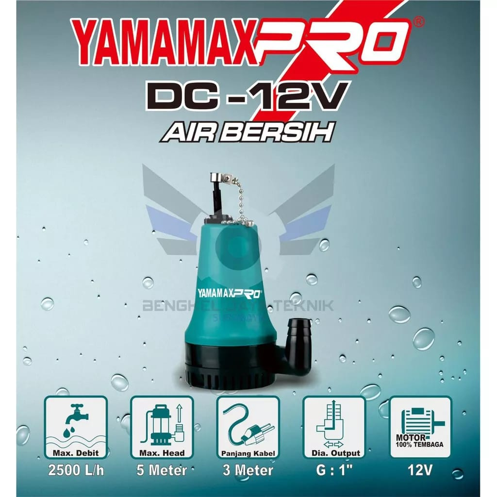 Jual YAMAMAX PRO Pompa Celup DC 12 Volt Air Bersih / DC Submersible ...