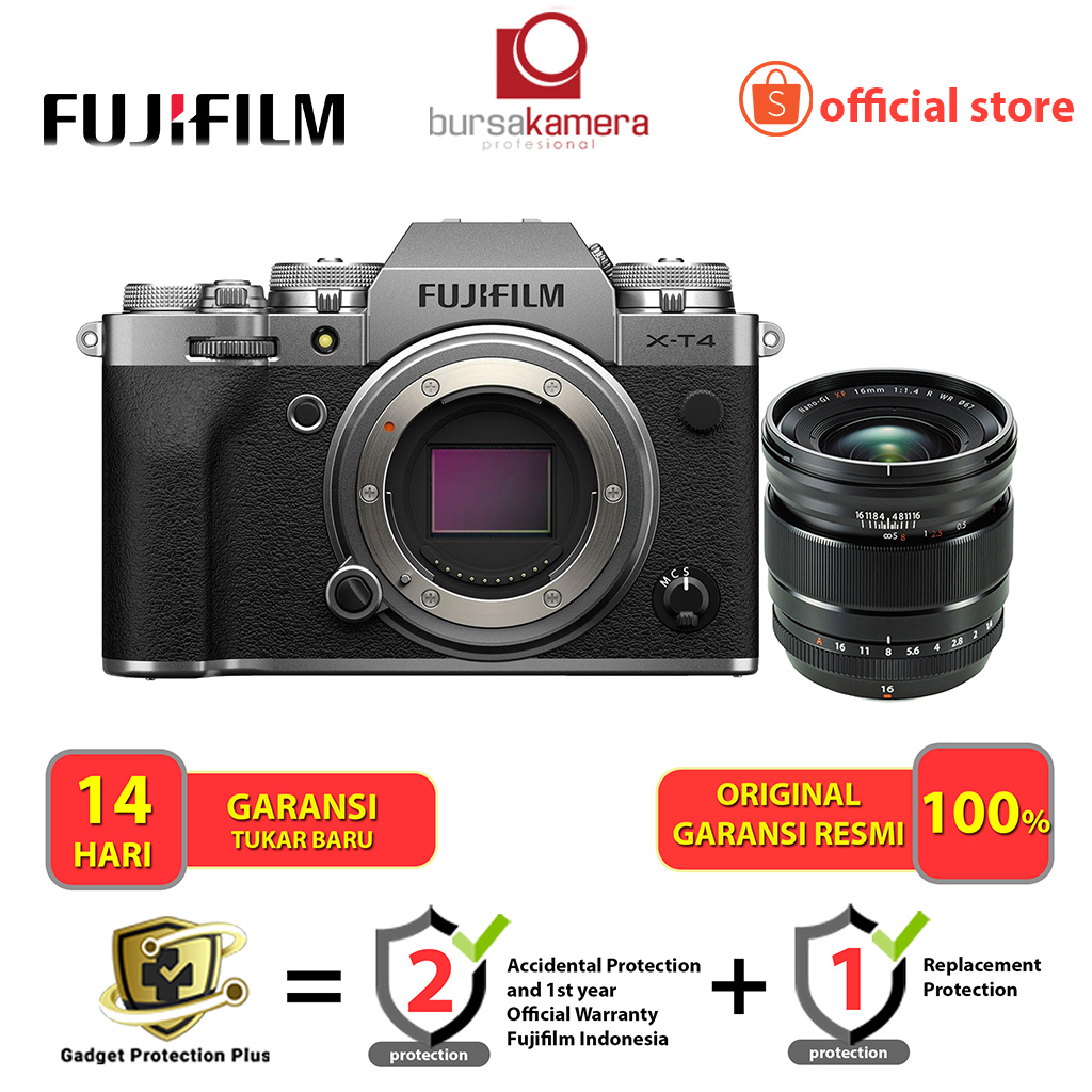 Jual FUJIFILM X-T4 / XT4 / X T4 Mirrorless + 16mm f1.4 | Shopee Indonesia