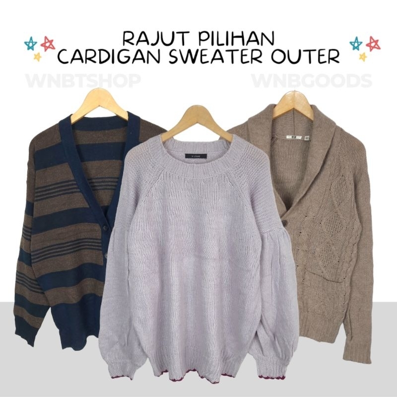 Jual (Pilihan 15) Cardigan Rajut Oversize Tebal Outer Wanita Stylish ...