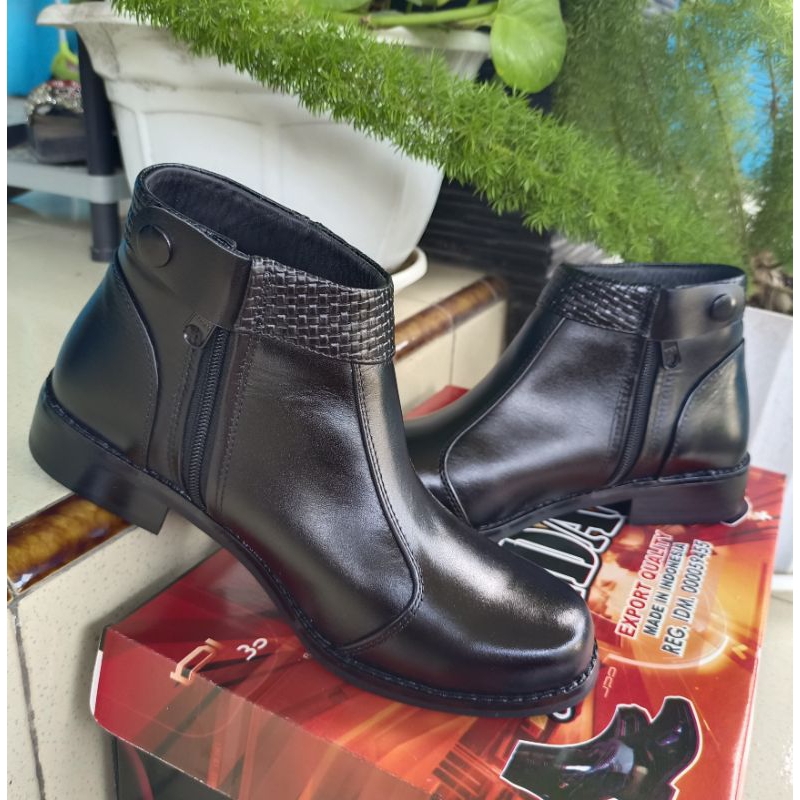 Jual Sepatu Kulit Asli Sepatu Wanita PDH boots Sepatu Kerja Sepatu ...